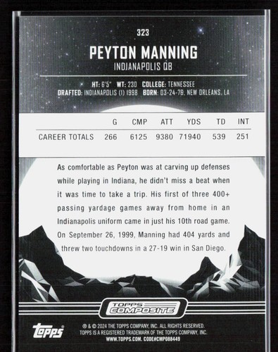 2023 Topps Composite #323 Peyton Manning Midnight | eBay