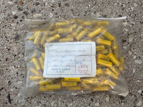 Bag of 200 new 1.5 uf 250v Yellow Film Capacitors Guaranteed Taiwan | eBay