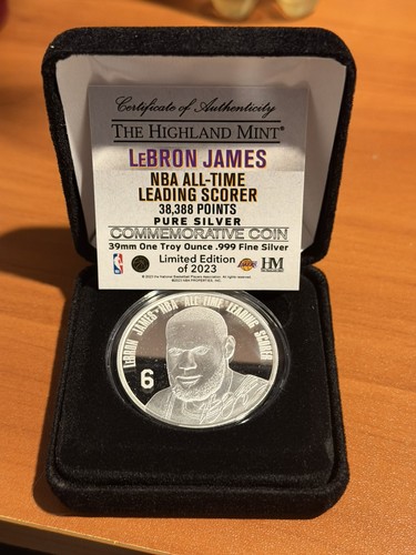 # 149 LeBron James NBA All-Time Leading Scorer 38,388 1 oz Silver Coin ...