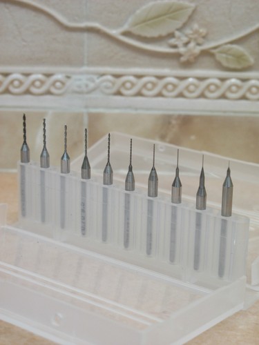 10 pcs New Micro PCB CNC Carbide drill drills bits 0.15mm to 1.05mm ...