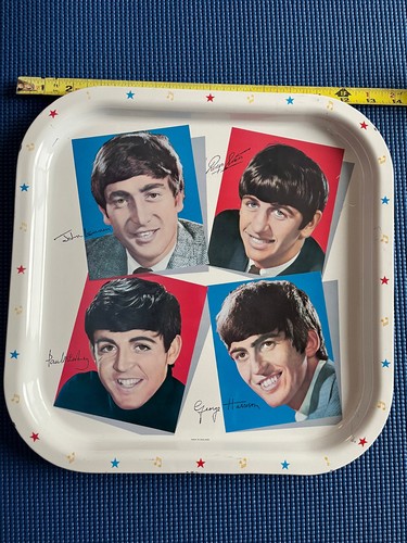 VTG 1964 The Beatles Serving Tray MADE IN ENGLAND 13 1/4 x 13 1/4 ...