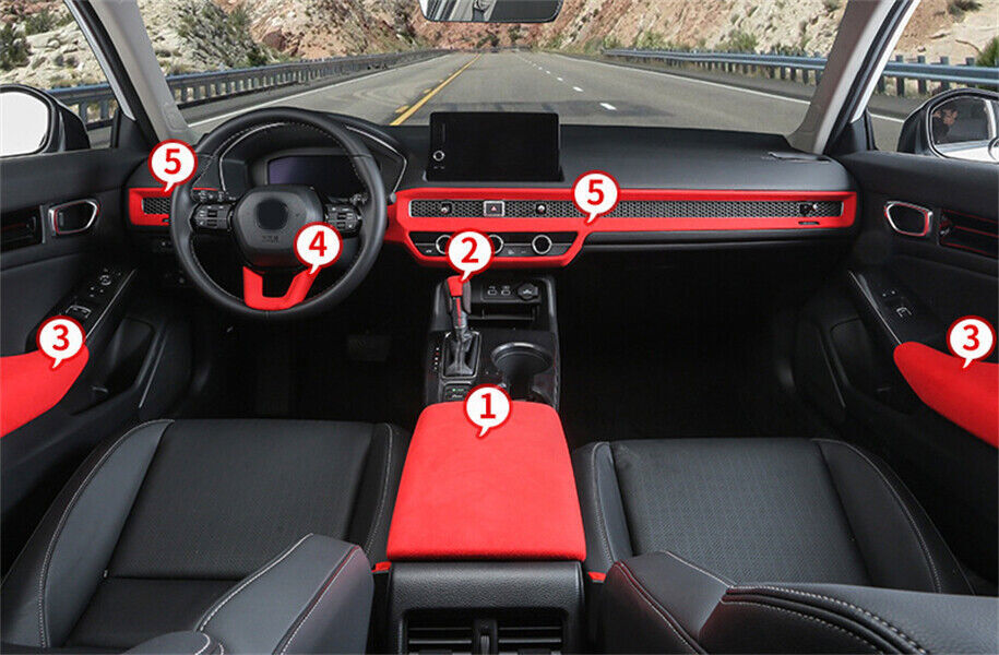 Central Console Gear Shift Knob Head For Honda Civic 11th 22-23 Red ...