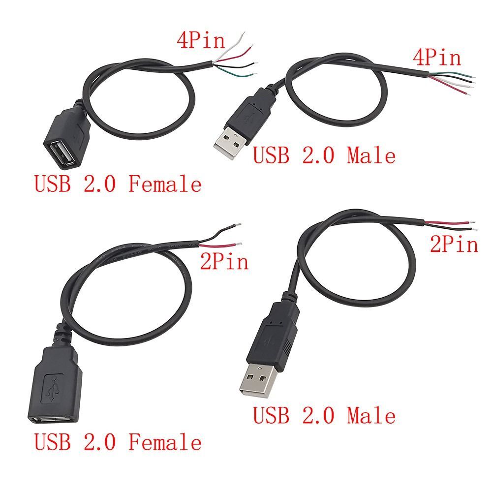 Male Plug/Female Jack Data Transmission Charger Wire USB Cable Power ...