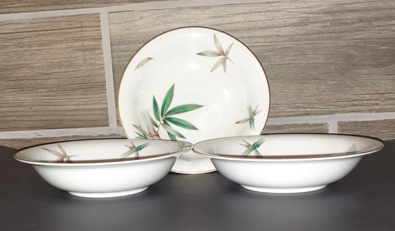 Noritake China Japan 5027 Canton Soup Bowl Bamboo Pattern Set of 3 | eBay
