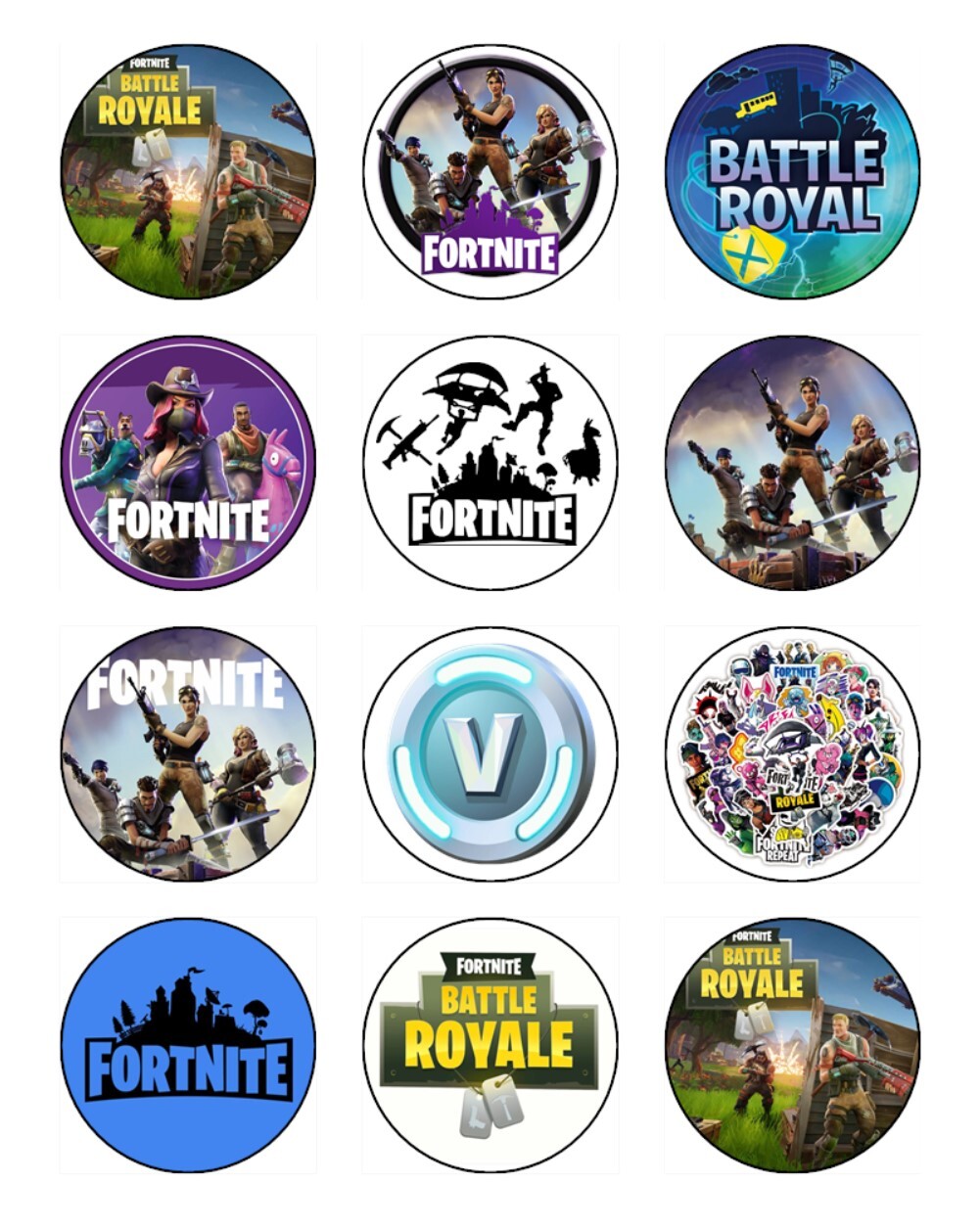 Fortnite Edible Cupcake Toppers –Wafer - Gamer Birthday Party Cake ...