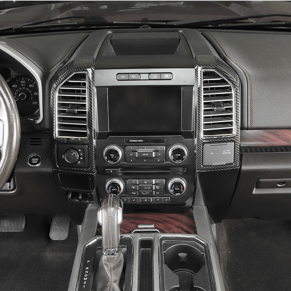 17x Carbon Fiber Center Console Dash Panel Cover Trim Kit For Ford F ...