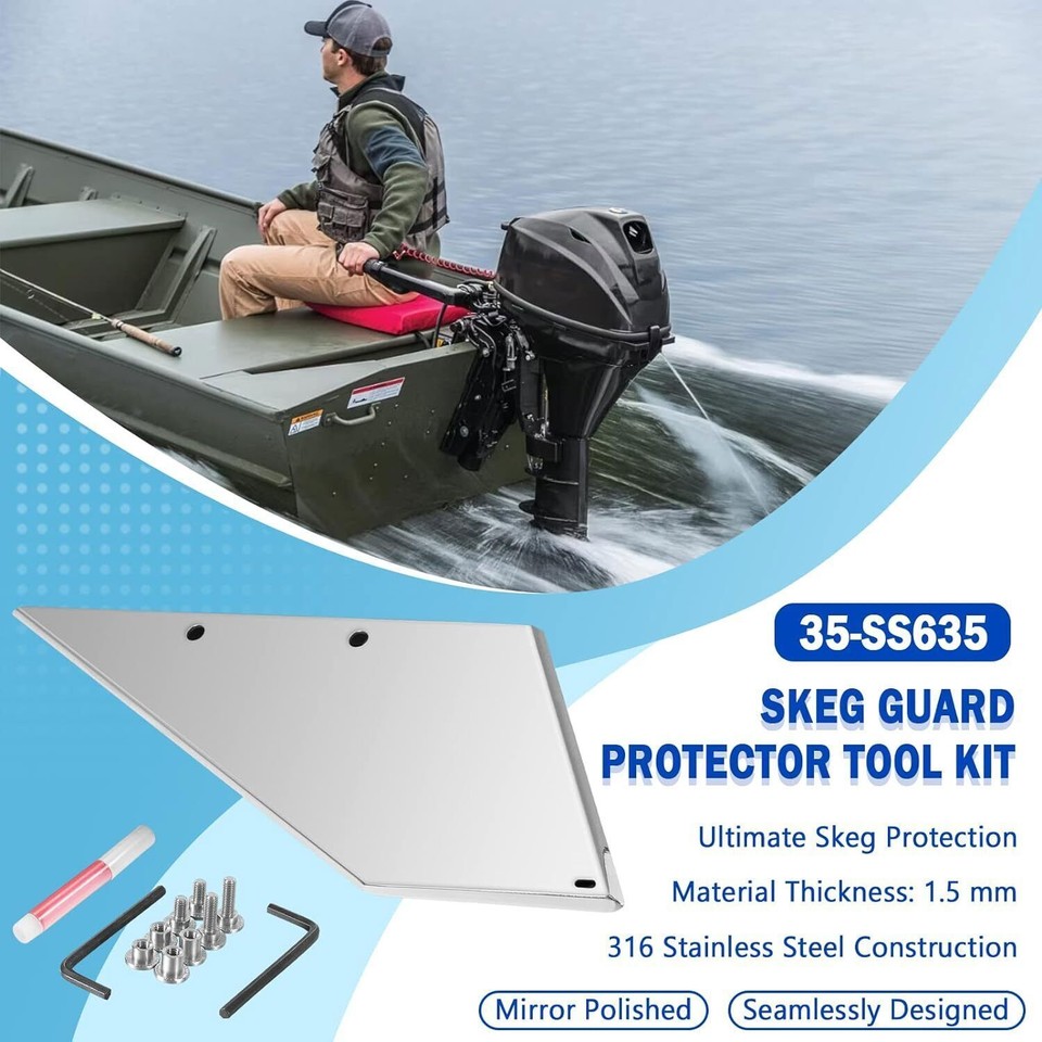 For Evinrude Johnson 2-Stroke 1980-2001 Skeg Guard Safe-Skeg Protector ...