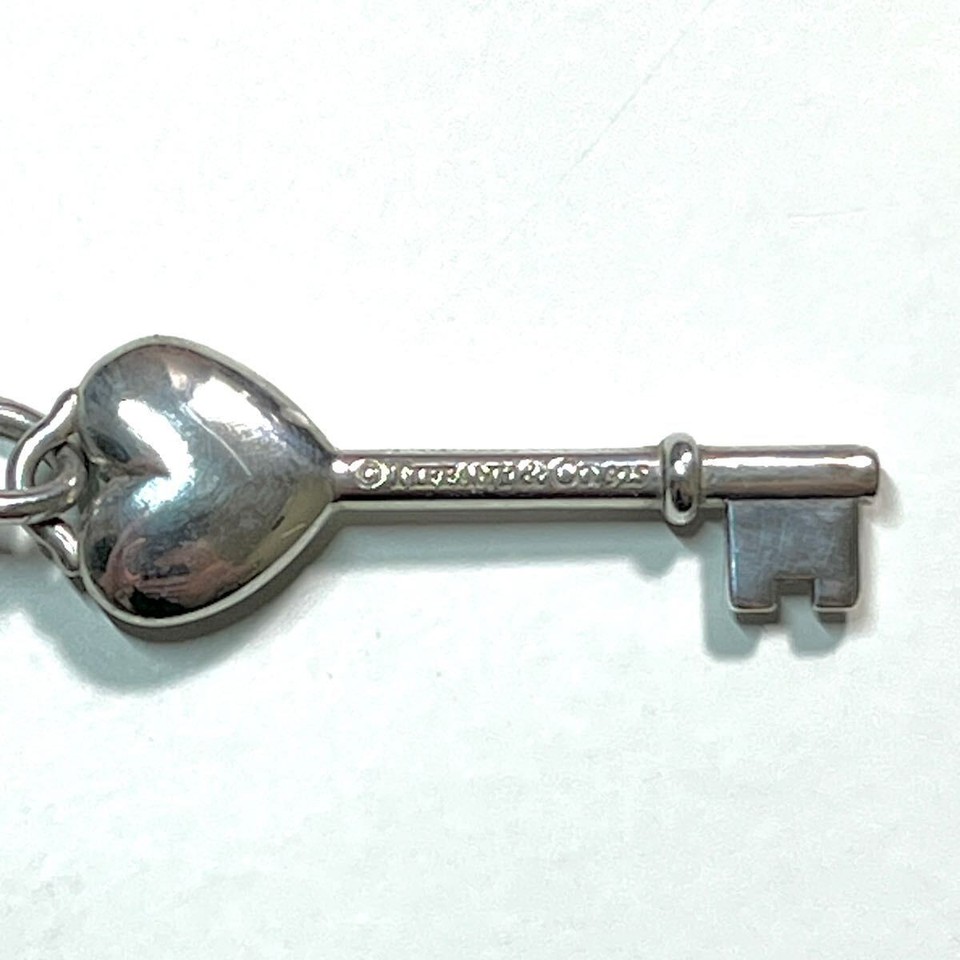 Rare Beautiful Tiffany Heart Key Pendant Tiffany Blue Silver 925 Enamel ...