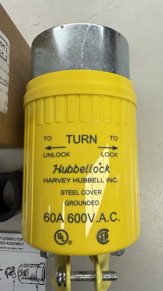 ⭐NEW IN BOX Hubbell HBL26419 "HUBBELLOCK" 60-Amp Receptacle 600Vac 60A ...