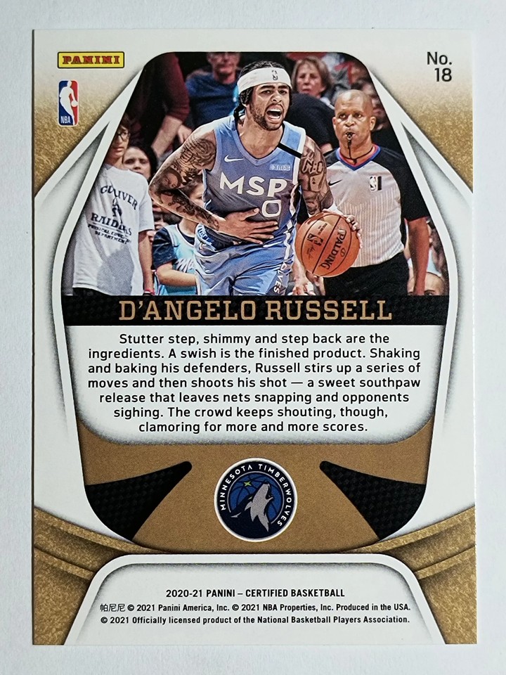 2020-21 Certified Gold Team #18 D'Angelo Russell | eBay UK