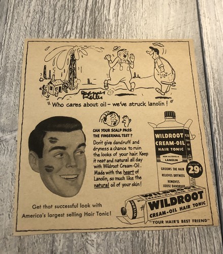 VTG 1950’s Wildroot Hair Cream Oil Magazine Ad 0C25 | eBay