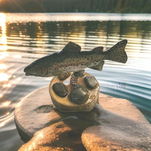 Handcrafted Rainbow Trout Table - Top Bobble Ornament | eBay