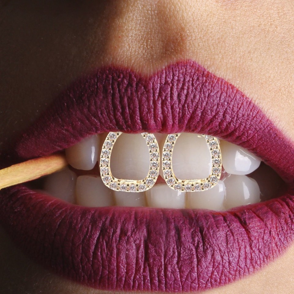 1 Set Hip Hop Grill Teeth: Plated Tooth Caps - Copper Bling Mouthpiece ...