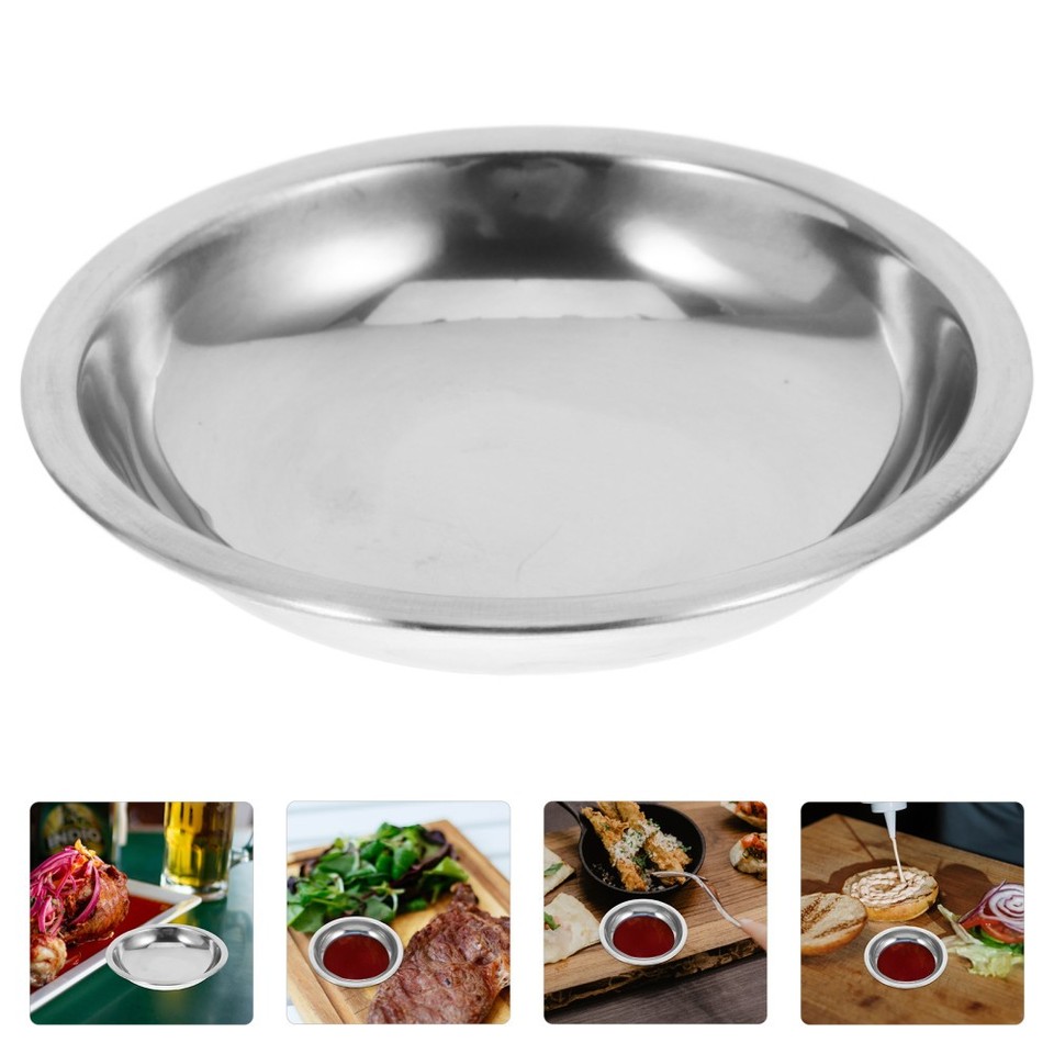 6pcs Appetizer Plates Saucers Dishes Sushi Dipping Bowls Stainless ...