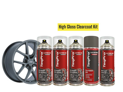 Alloy Wheel Paint Kit GRAPHITE GREY + Etch Primer + Gloss Clear (5 ...