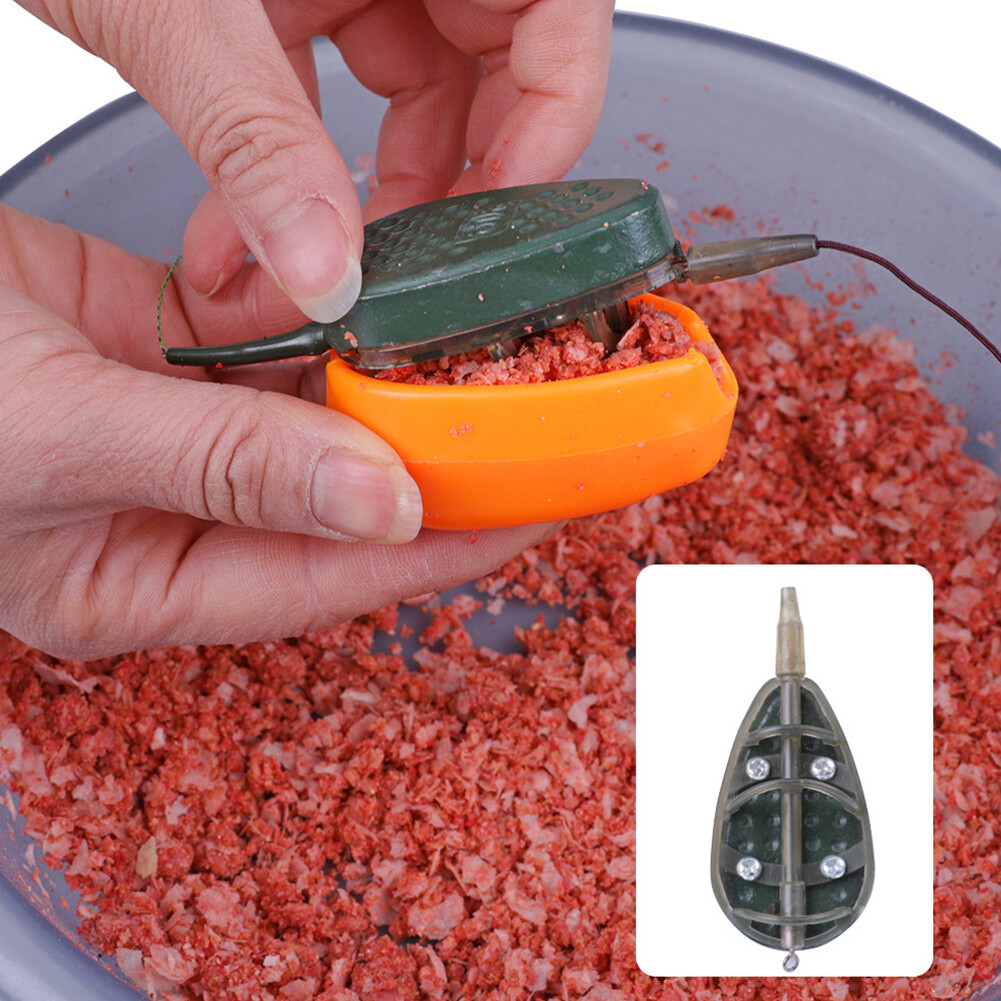 Inline Method Fishing Bait Basket Feeders with Mould Fishing Method ...