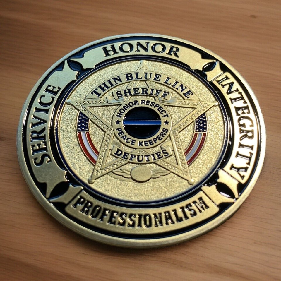 Sheriff Deputy Challenge Coin THIN BLUE LINE LEO OATH Police Prayer ...