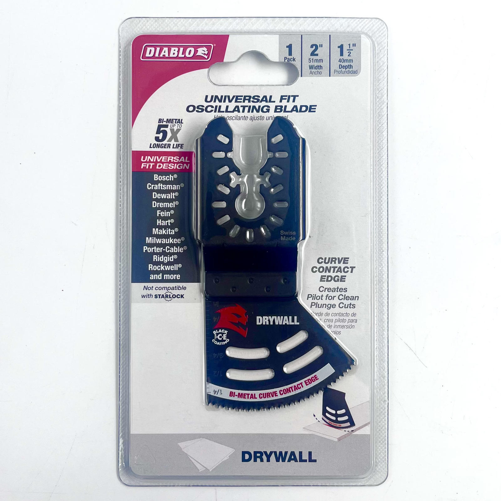 Diablo DOU200RBD 2 in. Universal Fit Bi-Metal Oscillating Blade for ...