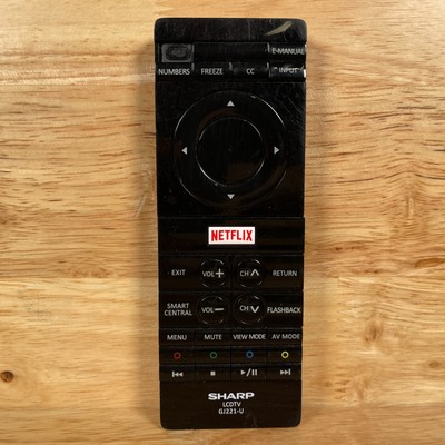Sharp GJ221-U Black Portable Infrared Ergonomic LCD 4K TV Remote ...