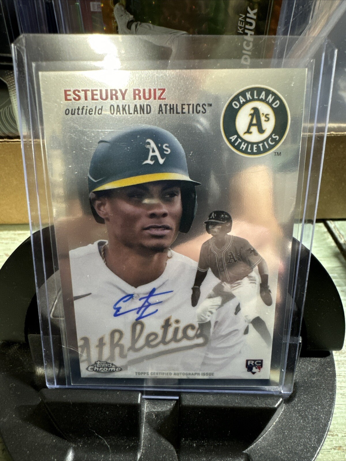 2023 Topps Chrome Platinum ESTEURY RUIZ ROOKIE AUTO ON CARD RC OAKLAND ...