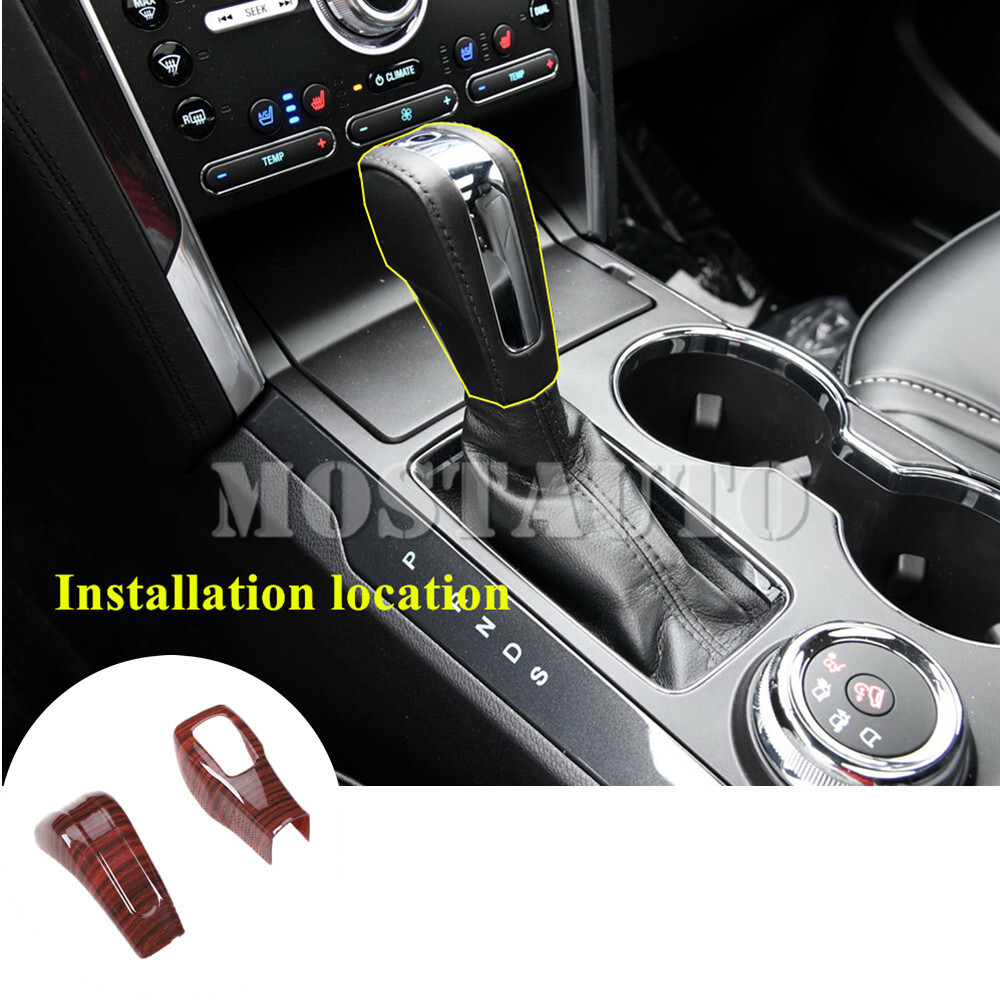 For Ford Explorer ABS Wood Pattern Center Gear Shift Knob Trim Cover ...