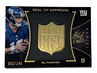 ELI MANNING 2014 PANINI BLACK GOLD SEAL NFL LOGO CARD /149 #SOA-37 NYG ...