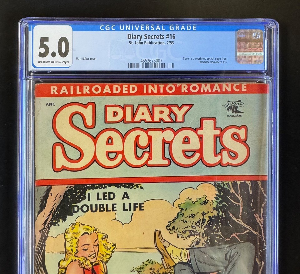 DIARY SECRETS #16 CGC 5.0 Classic Matt Baker Good Girl Cover Art ...