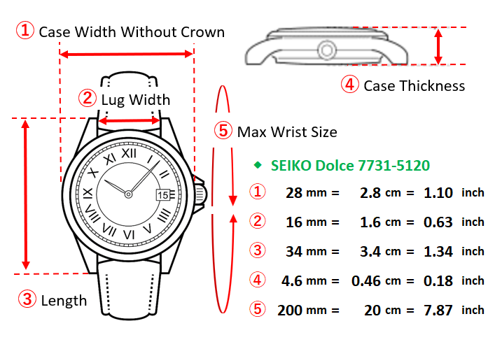 [Exc+5] SEIKO Dolce 7731-5120 28mm Gold Dial Vintage Qz Men's Watch ...