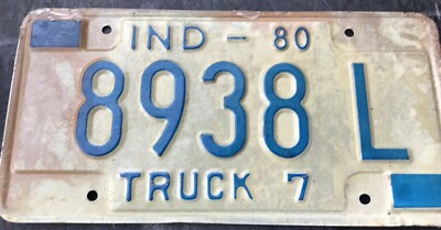 VINTAGE 1980 INDIANA TRUCK LICENSE PLATE See My Other Plates | eBay