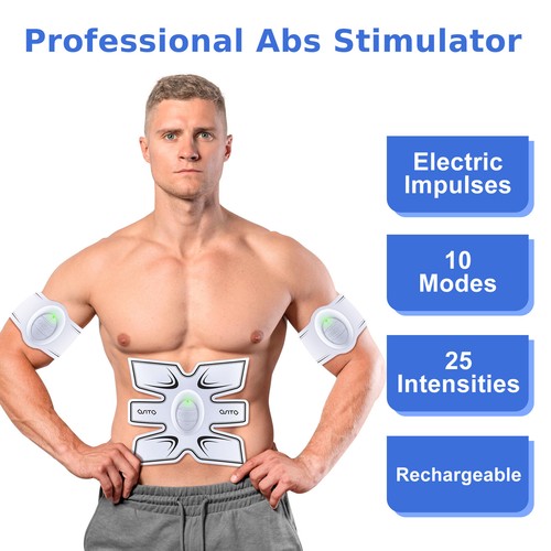 EMS Muscle Stimulater ABS AbdominalTraining Gear Fitness Workout Pad 3 ...