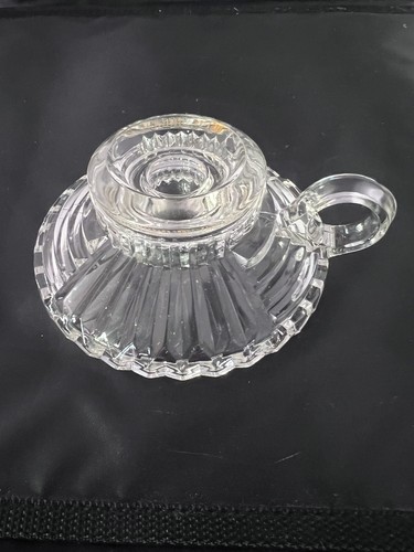 Vintage Depression Glass Candle Holder Finger Loop Handle | eBay