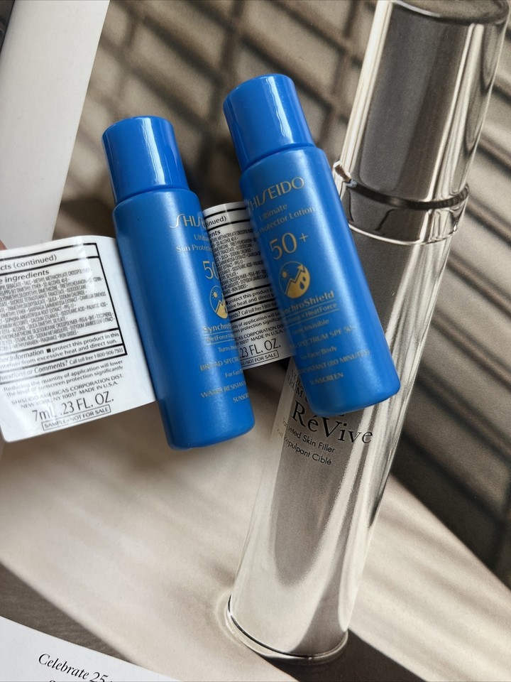 2x Shiseido Ultimate Sun Protection Lotion SPF 50+ Sunscreen MINI .23oz ...