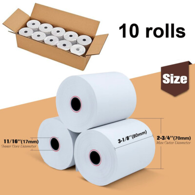 10 ROLLS 3-1/8" x 230' THERMAL POS RECEIPT PRINTER ROLL PAPER - POS-X ...