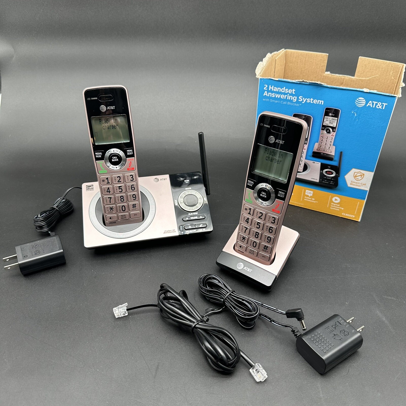 AT&T CL82229 Cordless Home Phone w/ Answering System, Call Blocking 2 ...