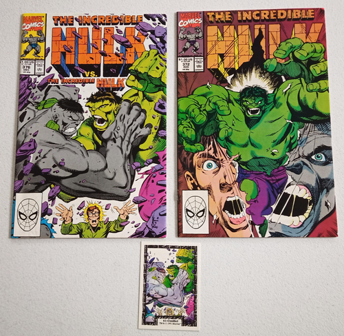 Marvel Incredible Hulk #372 & #376 Green vs Gray/1st Professor Hulk ...