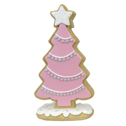 Mrs. Claus Bakery Christmas Pink Cookie Tree with Garland Christmas ...
