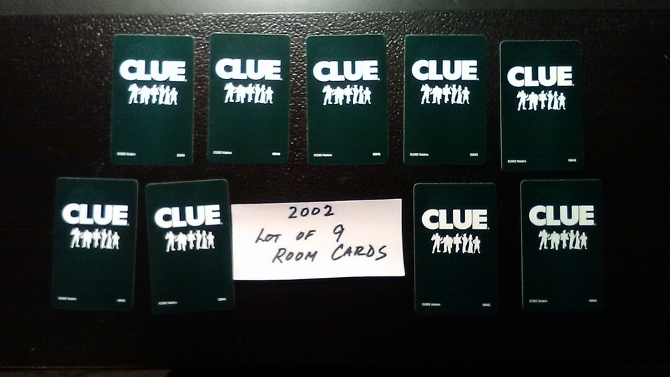 Clue 2002 ROOM LOCATION CARD LOT OF 9 Hasbro Game Replacement Pieces ...