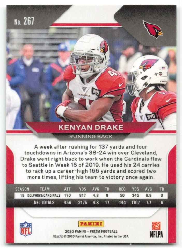 2020 Panini Prizm Kenyan Drake Arizona Cardinals #267 | eBay