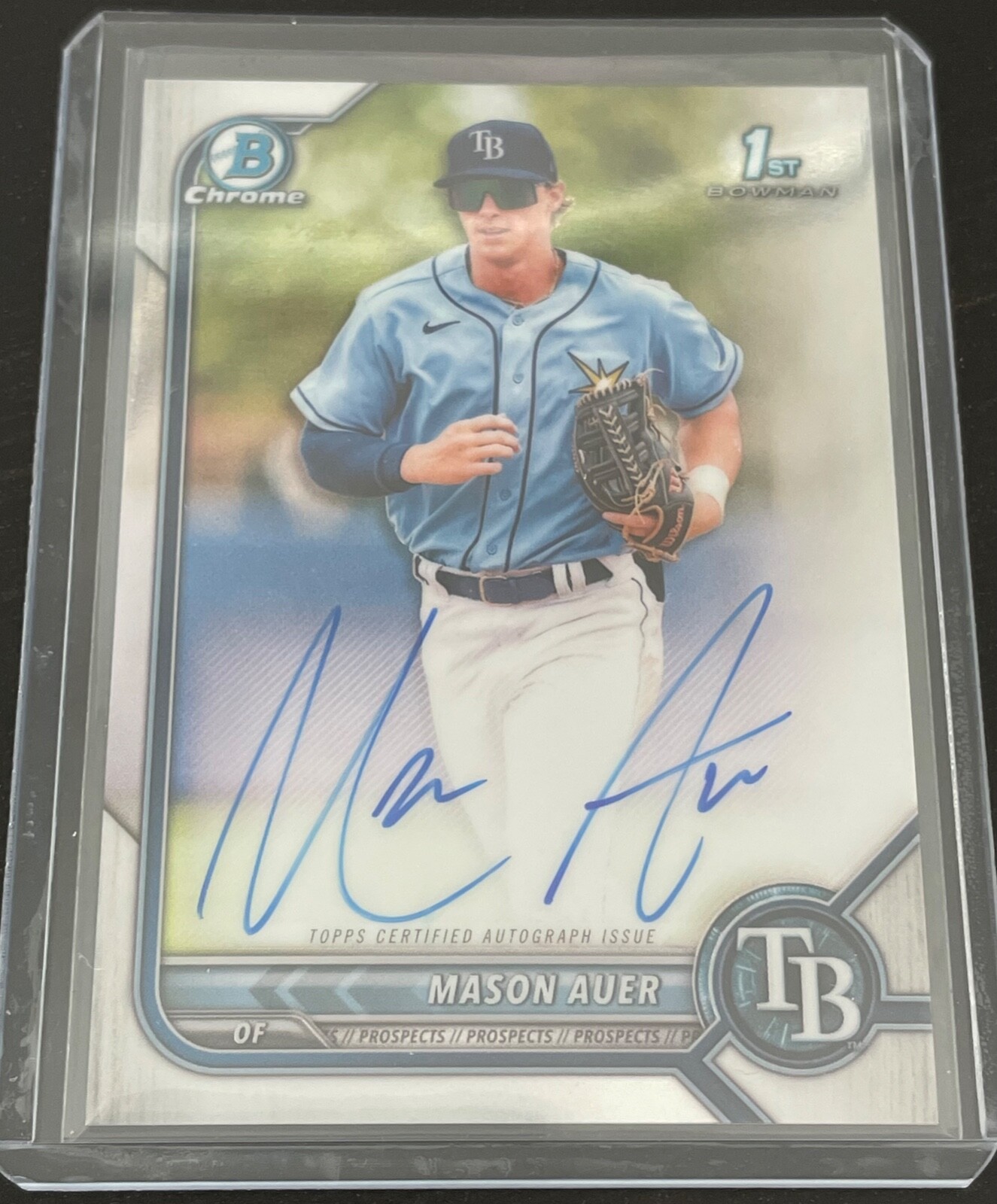 2022 Bowman Chrome Mason Auer 1st Bowman AUTO Tampa Bay Rays Prospect ...