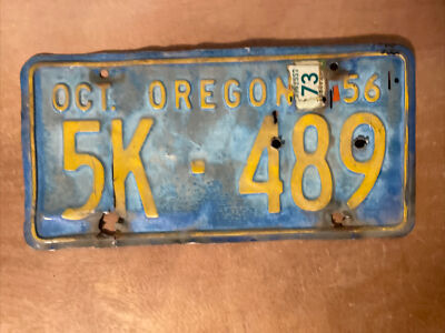 1956 1973 Oregon License Plate # 5K-489 | eBay