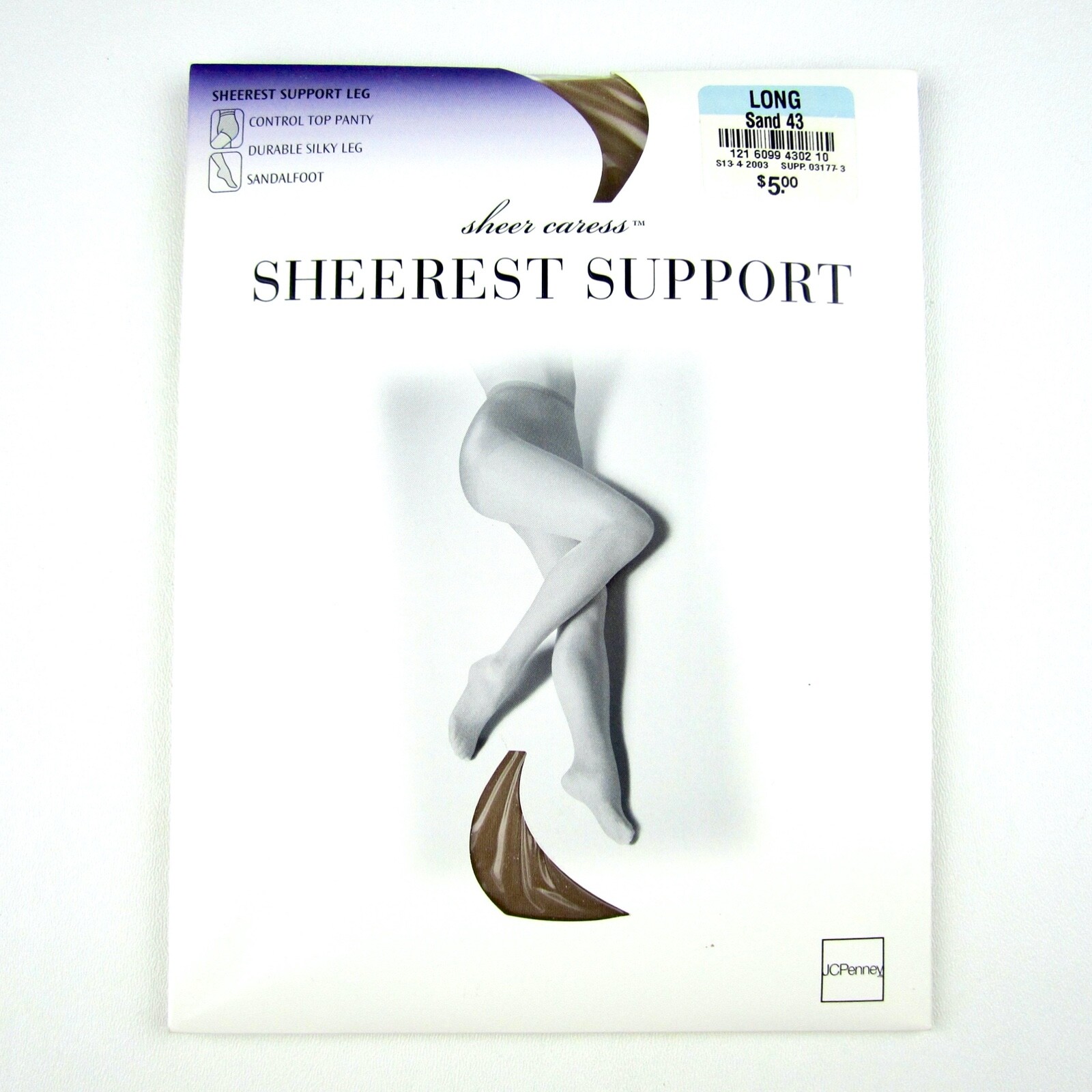 JC Penney Sheer Caress Sheerest Support LONG Pantyhose Control Top ...