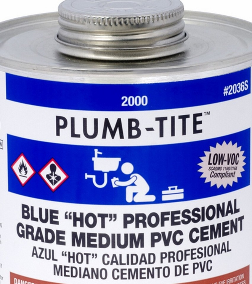 Oatey United Elchem® 2000 Plumb-Tite Medium-Bodied Hot PVC Cement, 8 oz ...