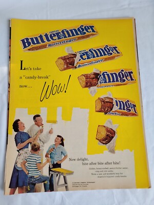 VTG 1961 Original Magazine Ad Butterfinger Candy Bar Let's Take A Candy ...