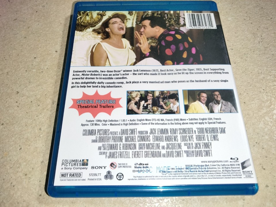 Good Neighbor Sam Blu-ray 1964 Jack Lemmon Romy Schneider Romantic ...