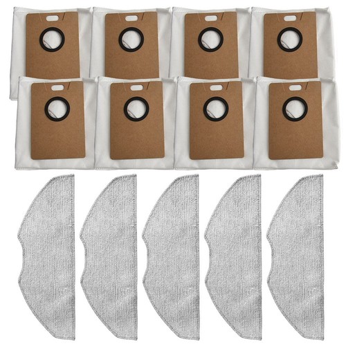 Set of 5 Mop Pads and 8 Dust Bags for Tapo For RV30 MAX Plus RV20 MAX ...