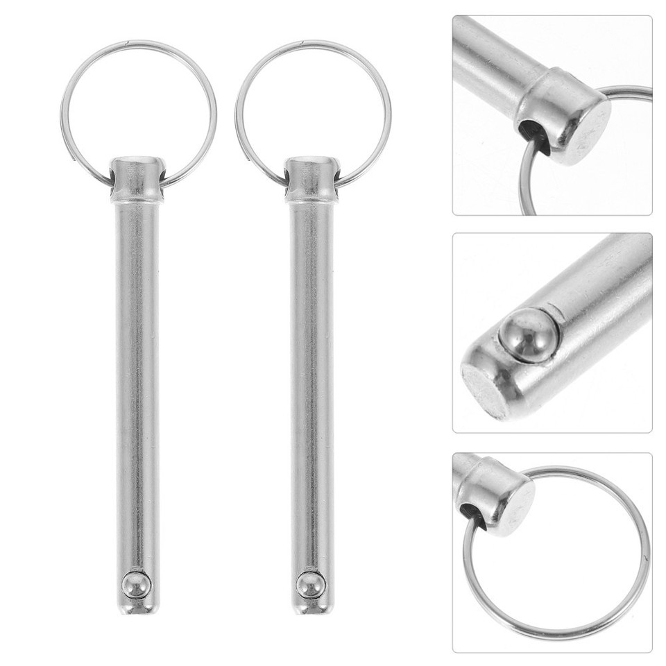 4pcs Carbon Steel Steel Ball Hitch Pin with Pulls Rings | eBay UK