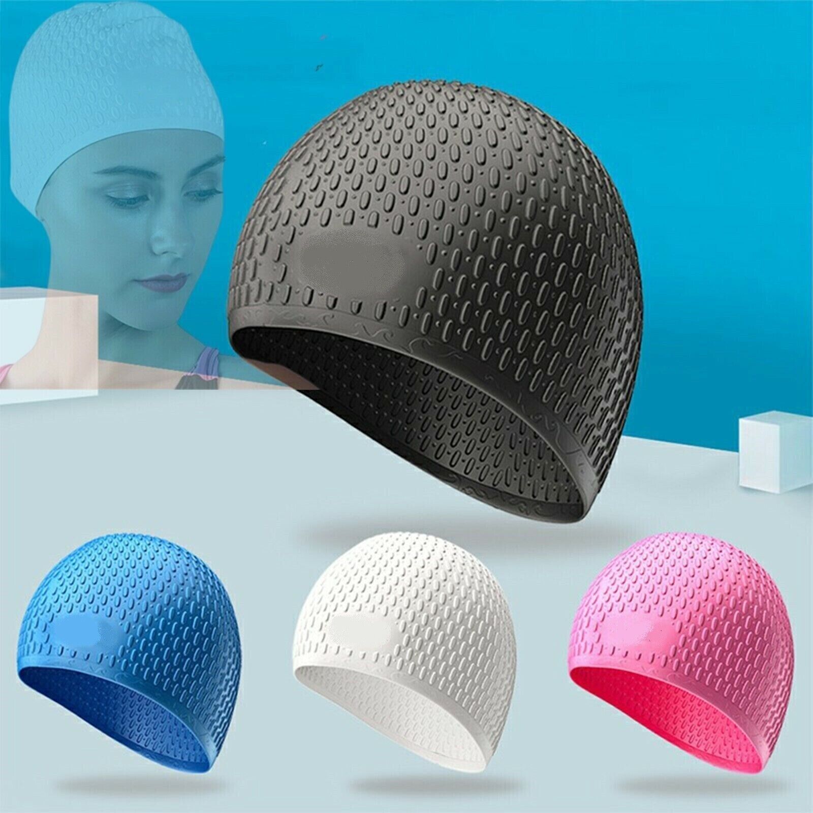 New Swimming Pool Cap Silicone Swimming Waterproof Hat for Men and ...