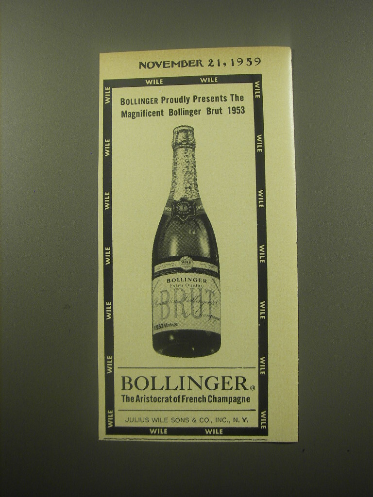 1959 Bollinger Champagne Advertisement | eBay