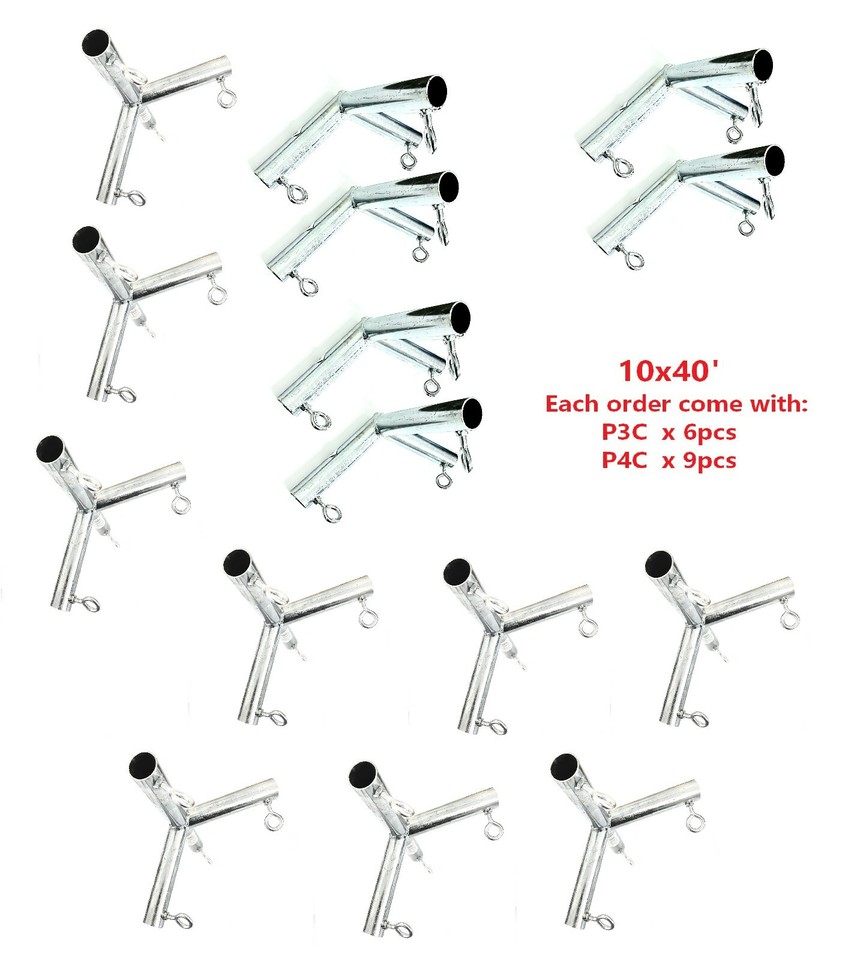 3/4" Pipe Canopy Fittings for 10' x10'/20'/30'/40' Carport Canopy ...