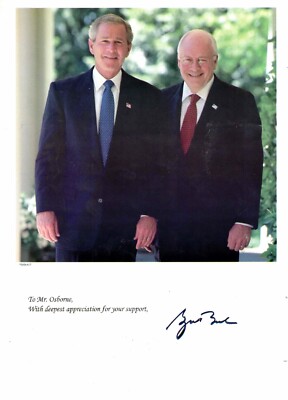 Signed George Bush (JR) Campaign Contribution ThankYou Photo /w VP ...